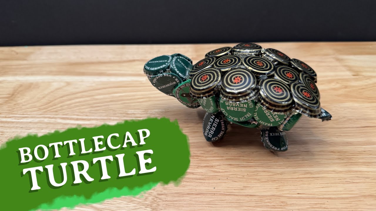 Bottlecap Turtle - Making a little turtles out of bottle caps and hot ...