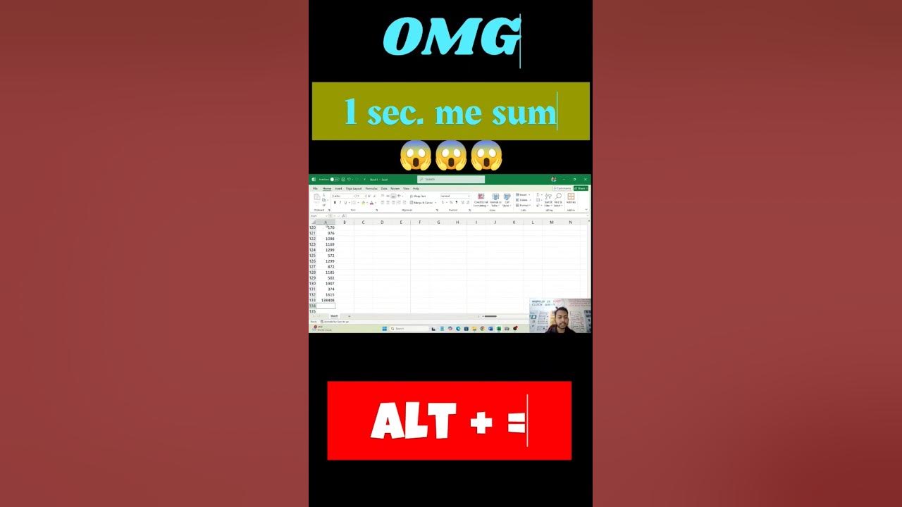 😱😱 Omg 😱😱 1 Sec में Sum निकल गया Excel Shorts Viralshorts Youtube