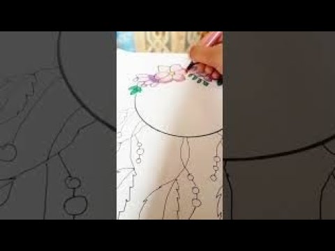 How to draw beautiful flowers front page design - YouTube