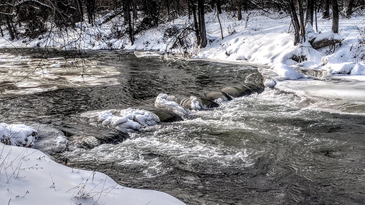 Frozen & Snowy Falls on Sauquoit Creek I New York State,y senic nature ...