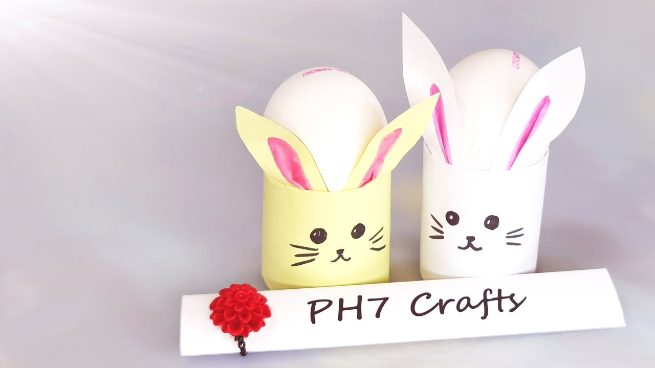 【Easter bunny】Egg cup，Easy DIY Crafts /【复活节兔子】蛋杯，手工制作，教学，简单，亲子手工/ 【Paashaas】eierdopje，Ambachten ...