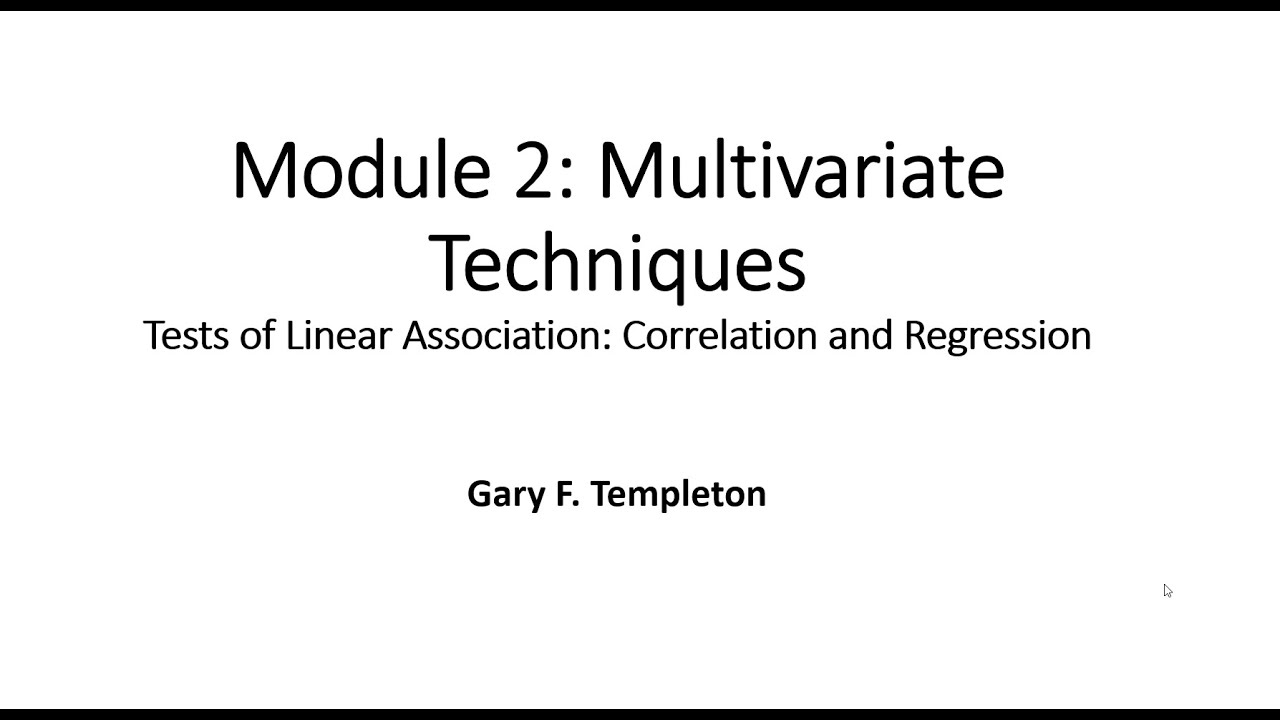 Multivariate Techniques - YouTube
