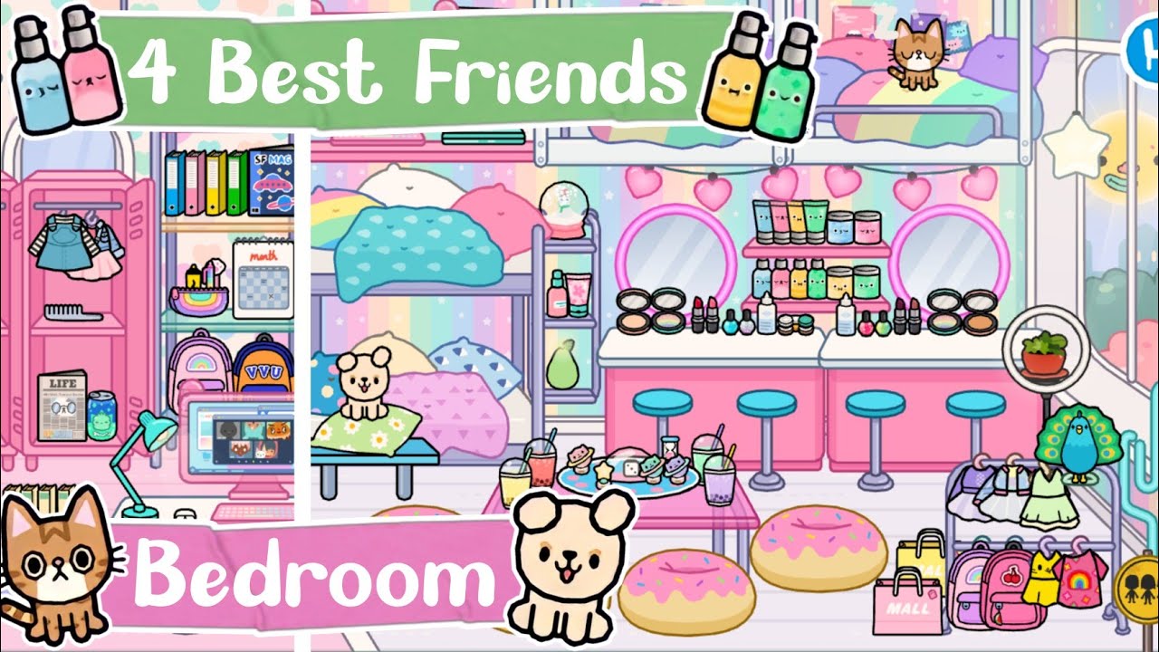 TOCA LIFE WORLD : 4 BEST FRIENDS ROOM MAKEOVER + STUDY ROOM | TOCA BOCA ...