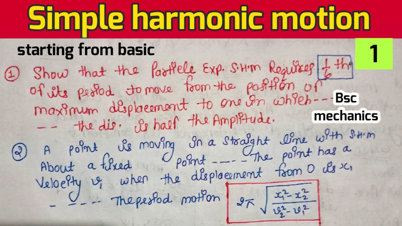 Simple harmonic motion| and elastic string | lec 1 | bsc and above ...