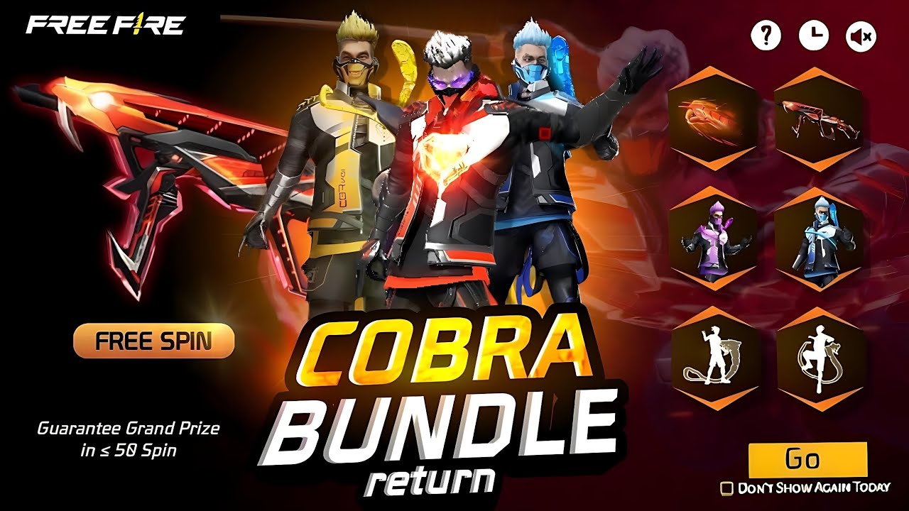 20 February🔥 Cobra Items Return🇮🇳🤩| Free Fire Cobra Bundle Event | Free ...