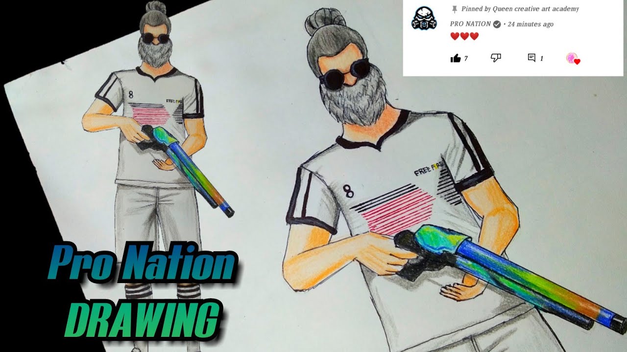 FREE FIRE DRAWING |@PRO-NATION |FF DRAWING | DRAWING OF FREEFIRE | FF ...