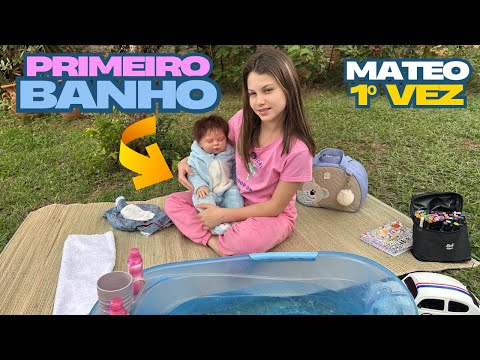 ROTINA DE PRIMEIRO BANHO DO MATEO - MEU BEBE REBORN MENINO