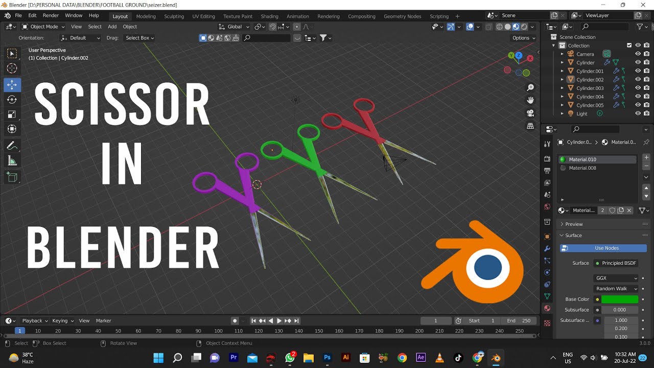 Tutorial | Scissor Modeling in 3D Blender | Graph Skill - YouTube