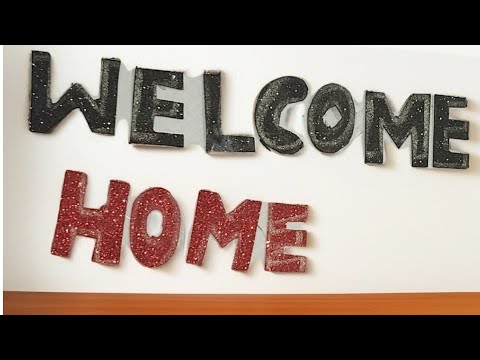How To Prepare Welcome Board From Glitter Sheet | Alphabet Cutting with Glitter Sheet |