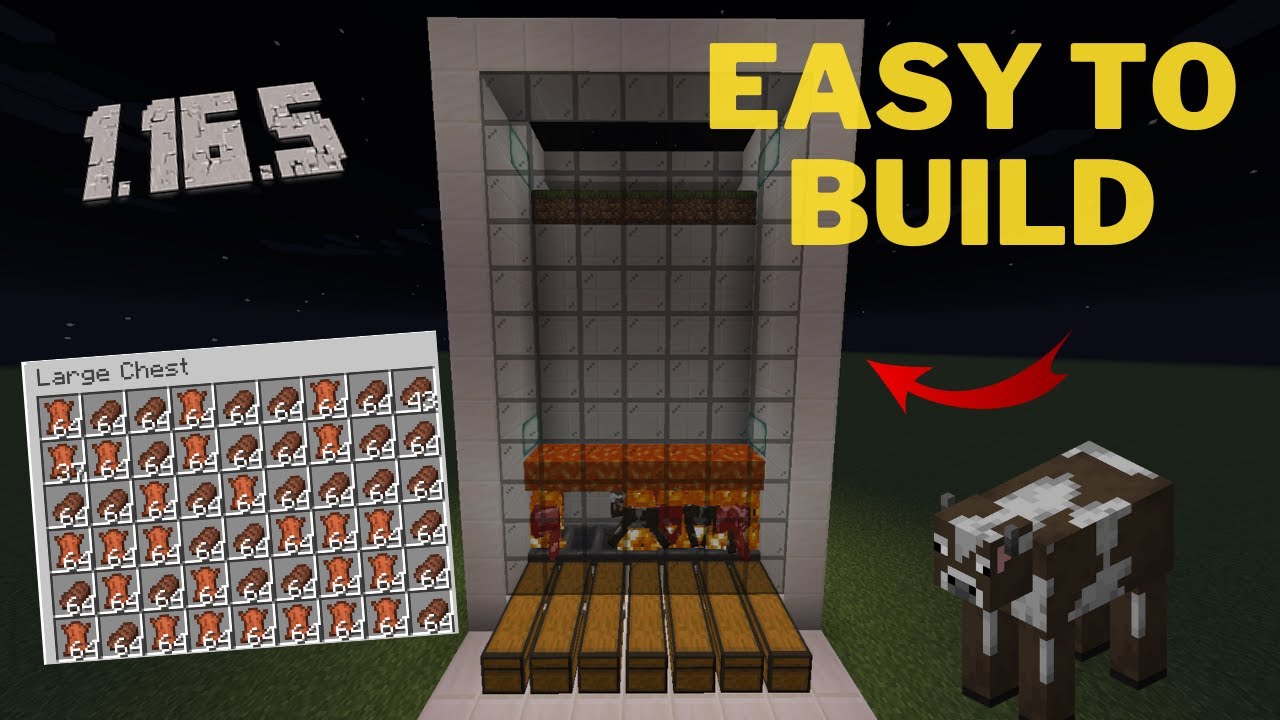 Minecraft easy to build automatic Cow Farm / with Spawners | Dr360 GT ...
