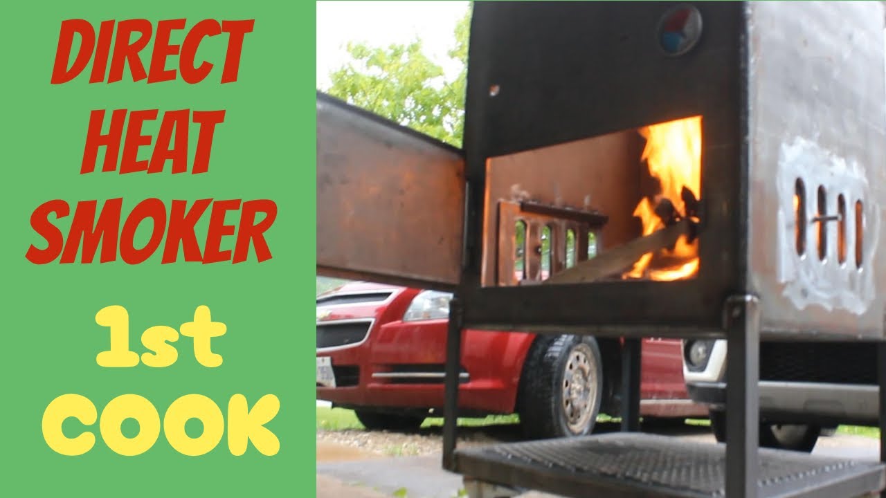 Direct Heat Smoker Season & 1st Cook - YouTube