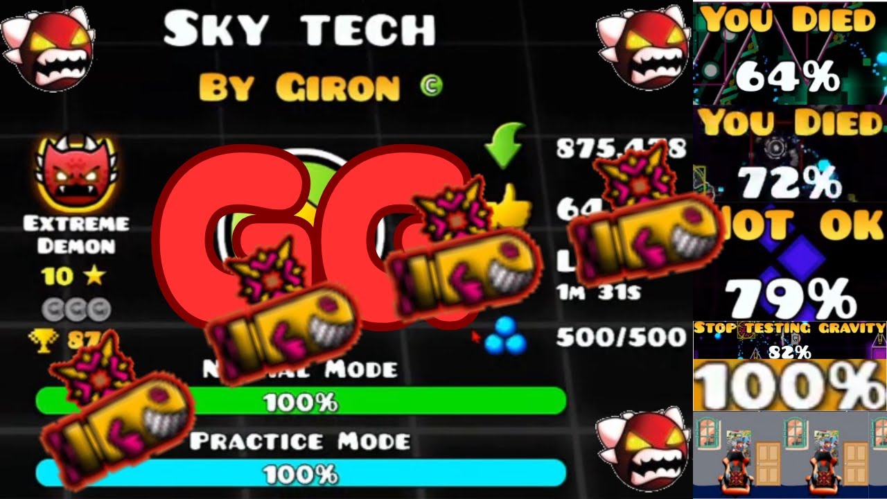 Sky tech by @girondavid784 100% second extreme and new hardest - YouTube