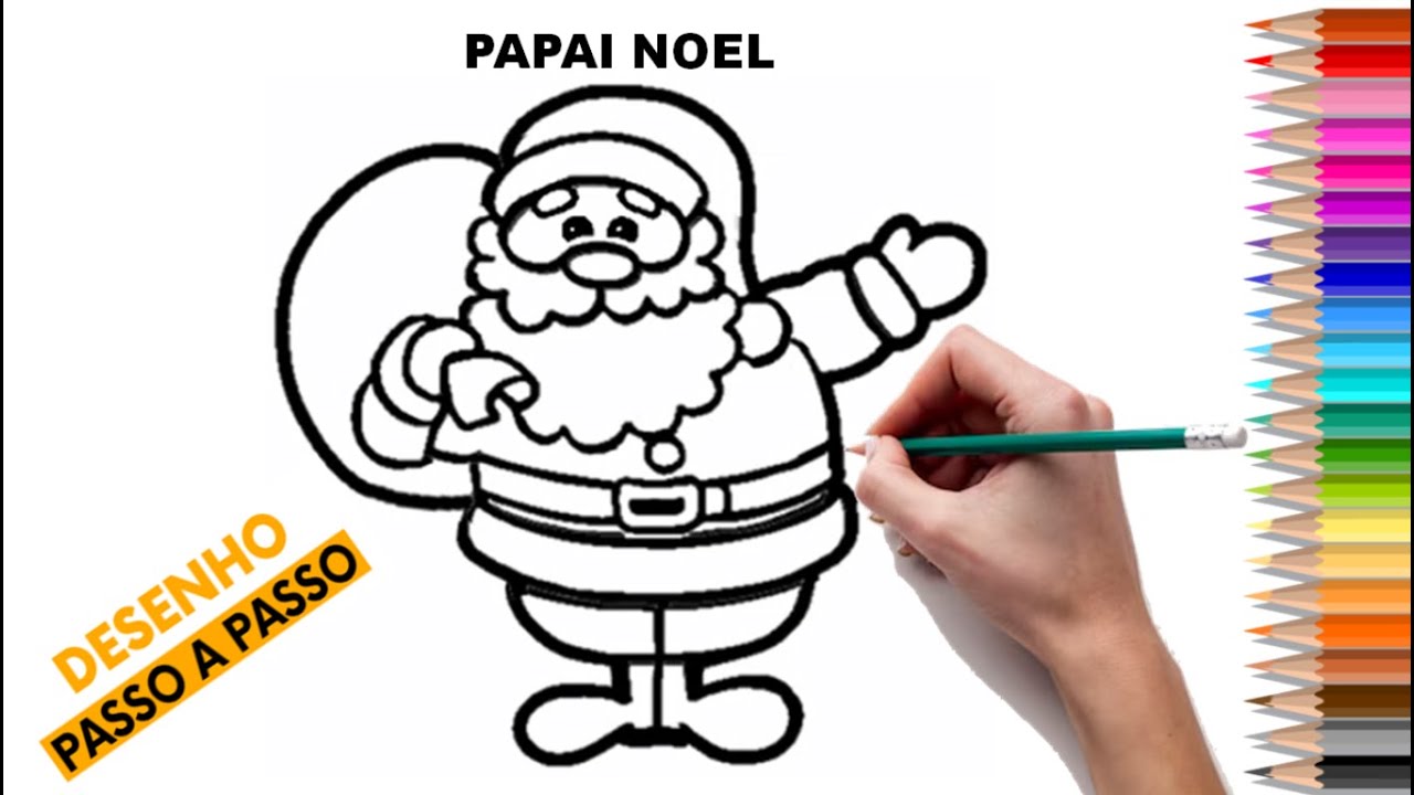 Como Desenhar O Papai Noel - How to draw a Santa Claus - YouTube