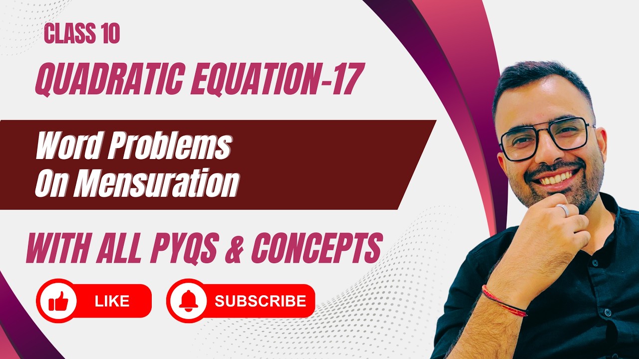 Class 10 CBSE Maths | Chapter 04 | Word Problems on Mensuration | PYQs ...