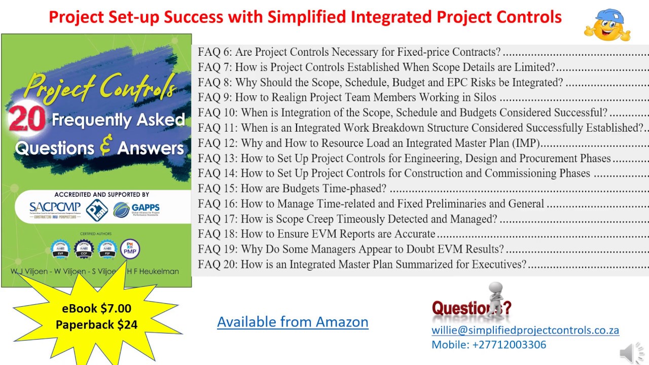 Project Controls - 20 FAQ's - Project Set-up Success with Simplified ...