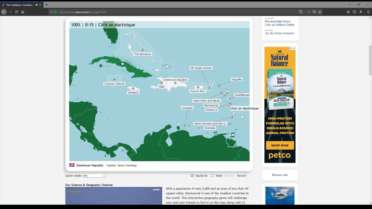Seterra - Caribbean: Countries and Territories - Pin [0:22] - YouTube