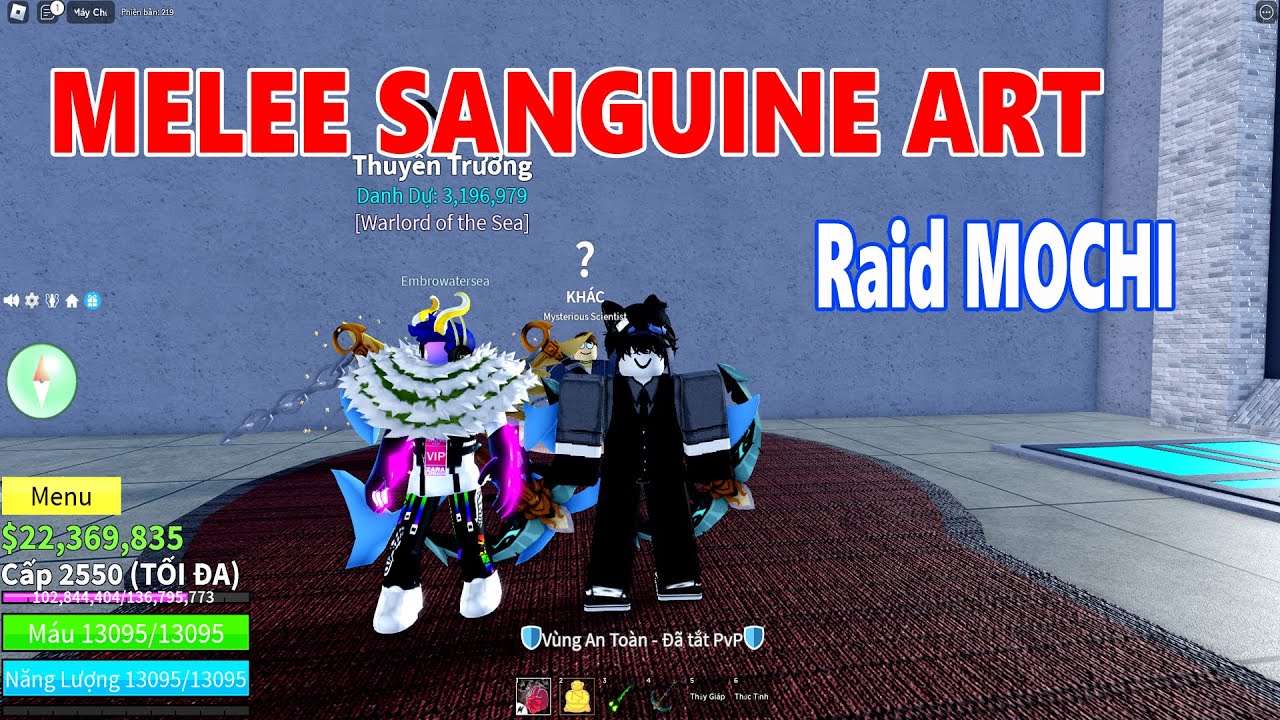 Thử Thách Dùng Võ MELEE SANGUINE ART Mới Trong UPDATE 20 Blox Fruits Đi ...
