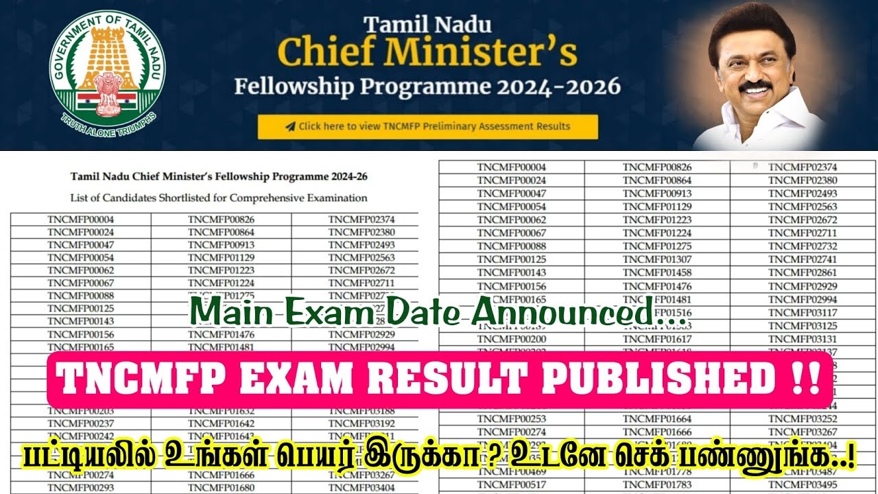 😍 TNCMFP Exam Result Published | 🎯 How to Check Result | Main Exam Date ...