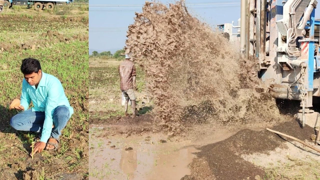 Water testing in plot | full water 80 feet only | Borewell drilling ...