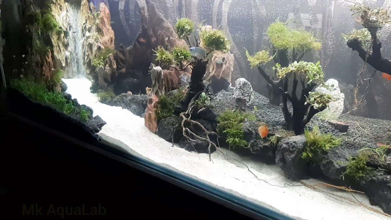 Sand waterfall in my long tank - YouTube