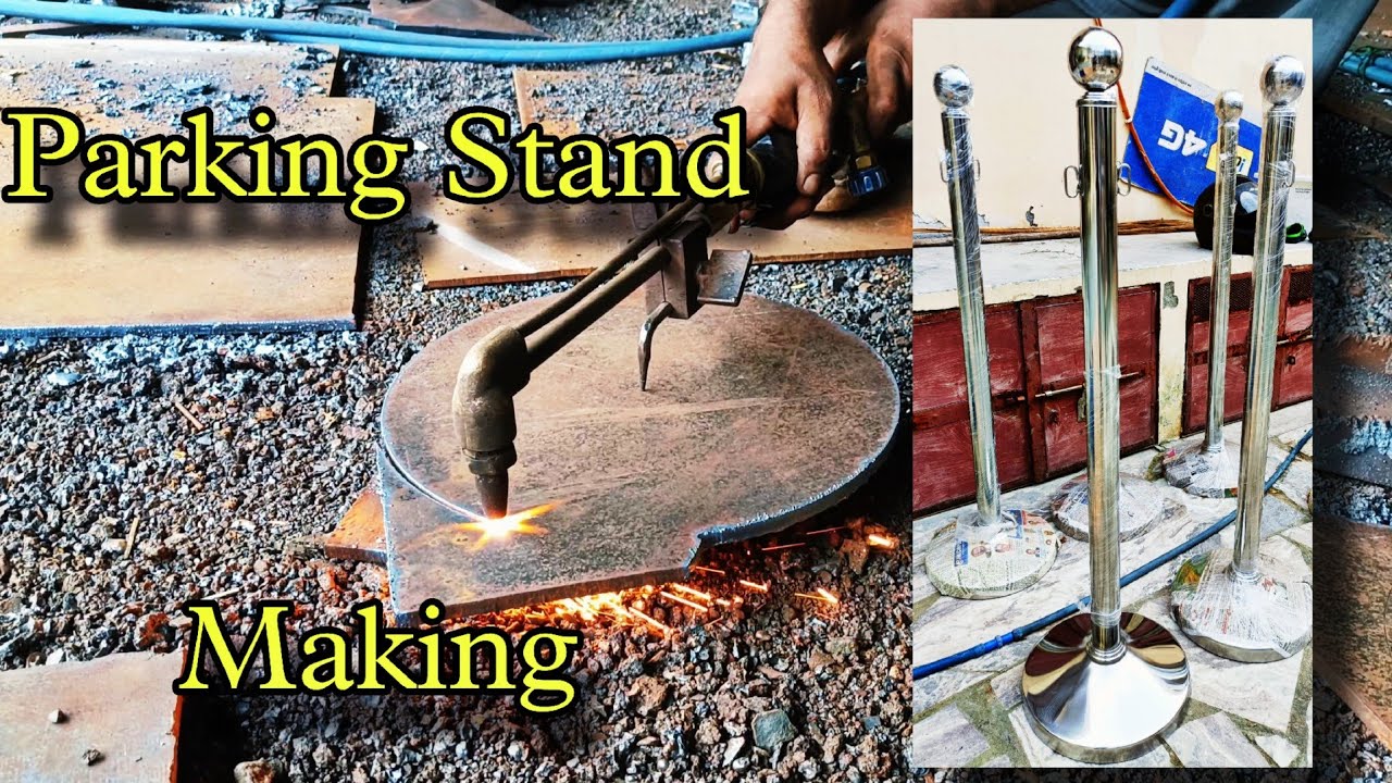 Parking Stand Making | Stainless Steel Parking Stand Making - YouTube