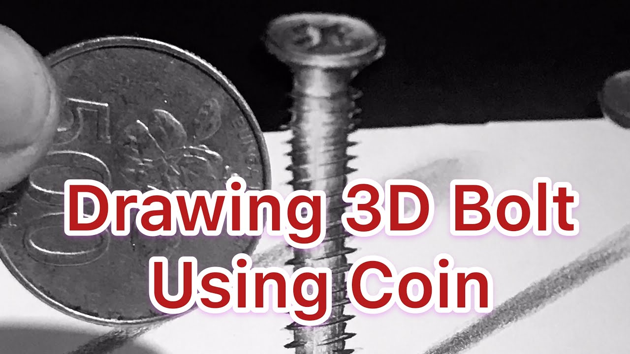 Bolt 3D Drawing - How to Draw Bolt 3D - YouTube
