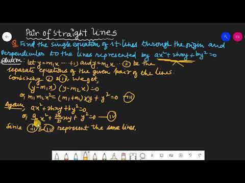 Equation of pair of lines passing through origin and perpendicular to ...