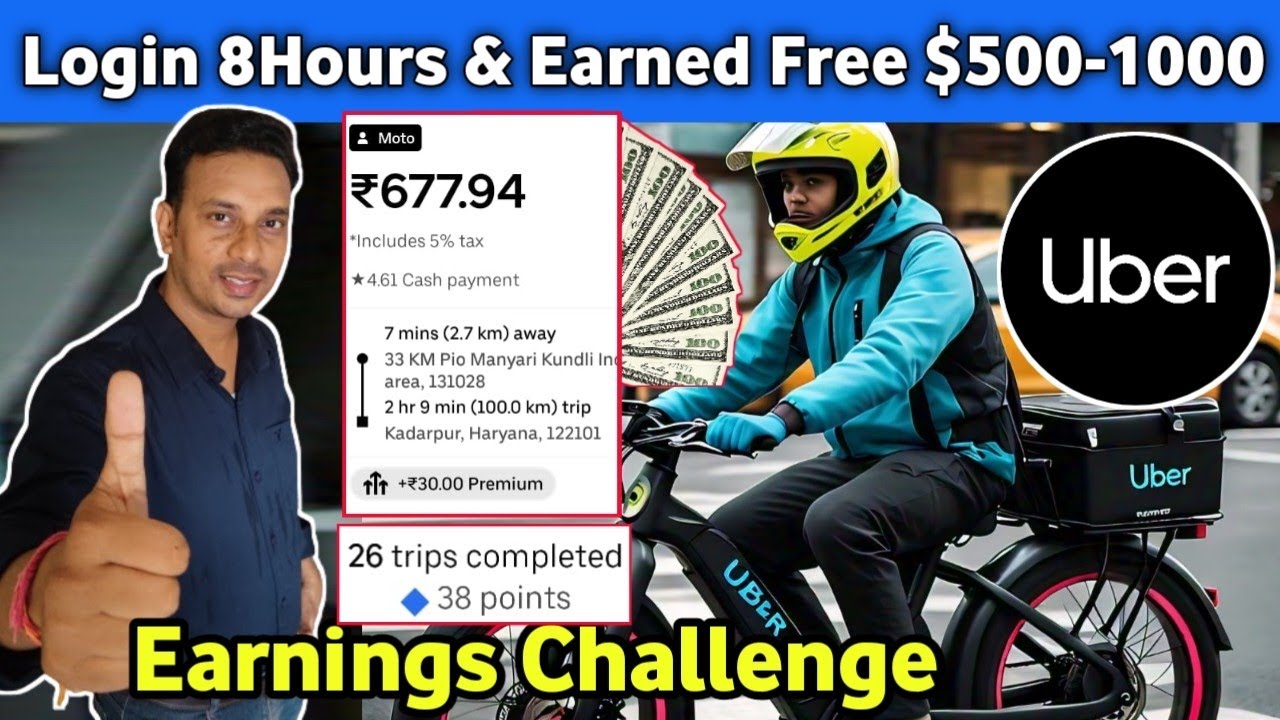 Uber Bike Taxi Free Earnings $500-1000, Uber Bike Taxi 26 Ride Challenge Earnings in Delhi - YouTube