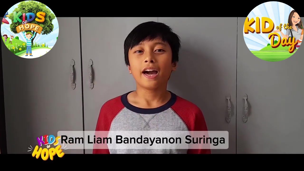 Ram Liam Bandayanon Suriga - Kid of the Day - YouTube