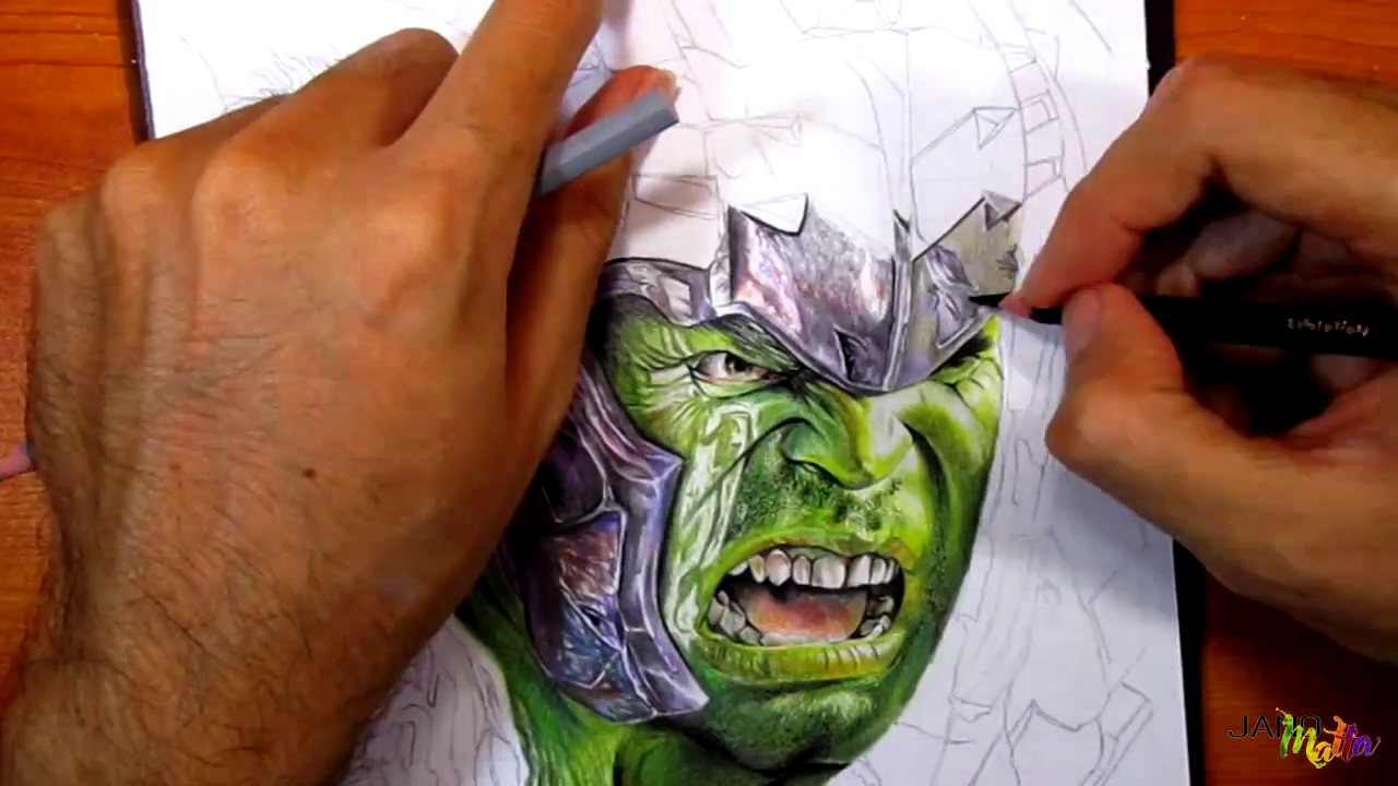 Drawing - Hulk / Thor Ragnarok - YouTube