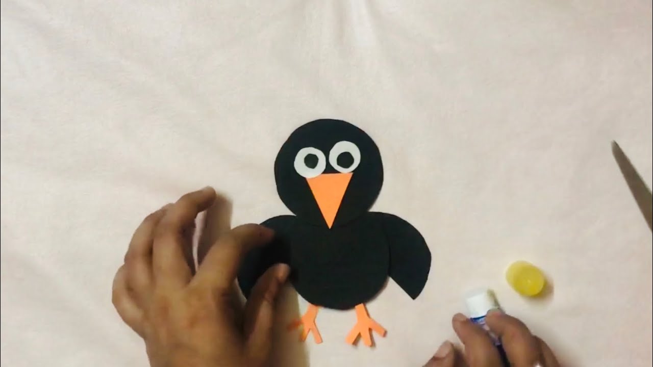 How to make Paper Crow | art and craft for kids - YouTube