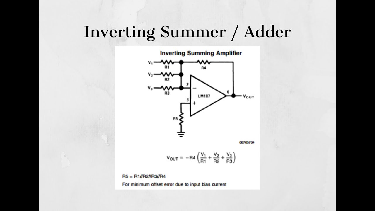 Inverting Summer / Adder | OPAMPS - YouTube