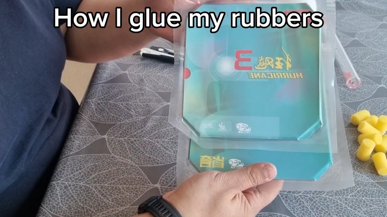 How to glue Hurricane 3 neo rubbers - YouTube