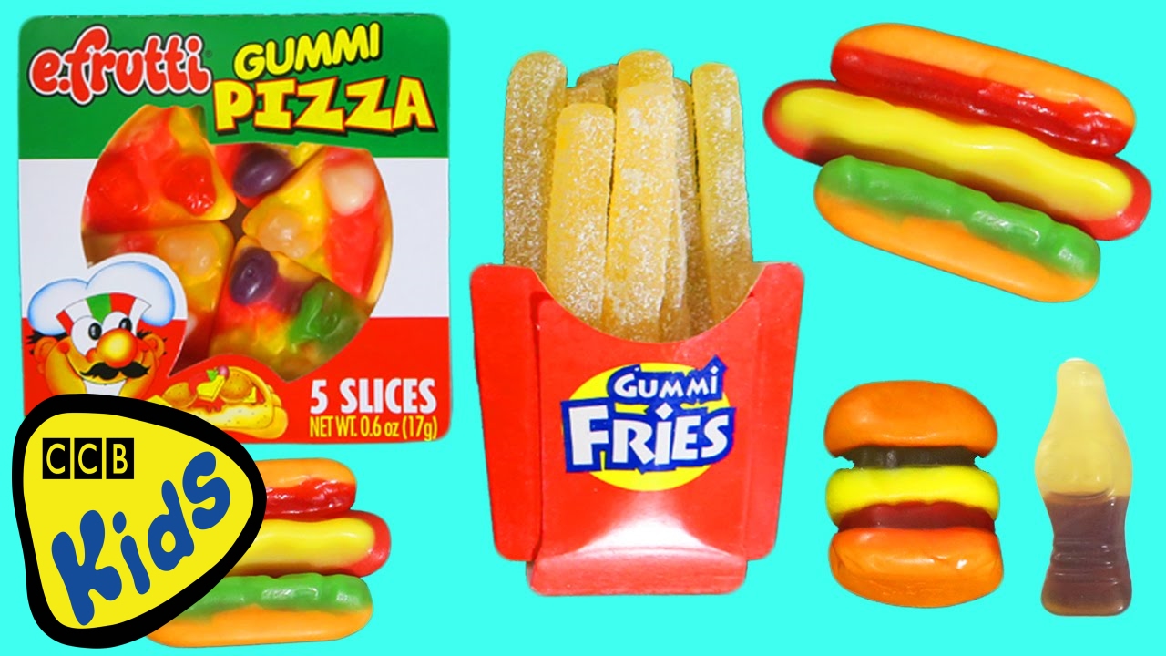 e.Frutti Lunch Bag Gummi Candy with Cheeseburger, Pizza, Hot Dog ...