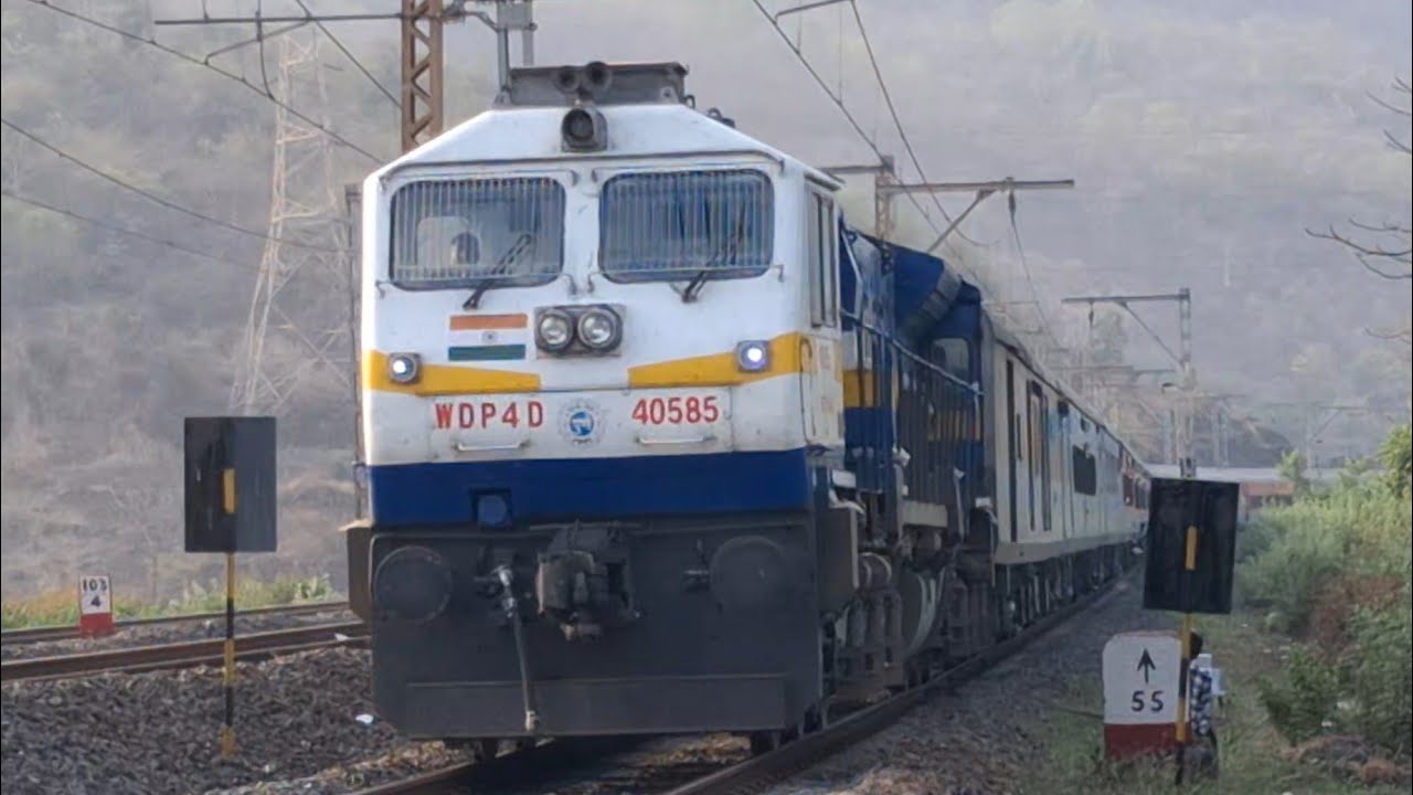 Electric To Diesel Traction Movement ! Pune WDP4D With Sinhagad Express ...