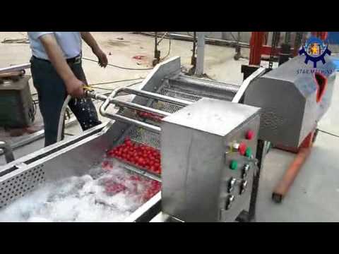 air bubble vegetable washing machine cleaning Small tomato - YouTube