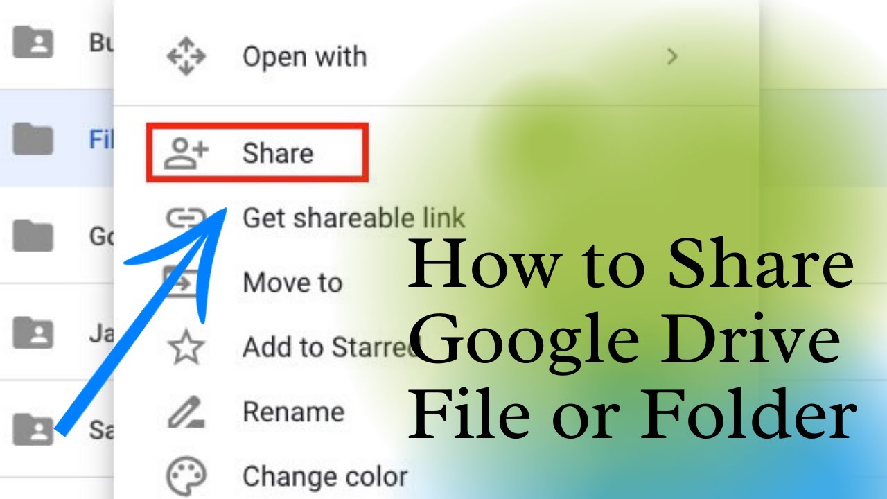 How to Share Google Drive File or Folder on Email Address - YouTube