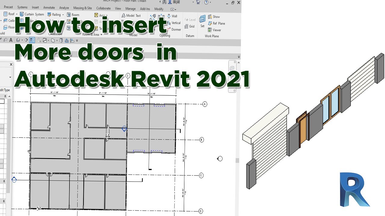 How to insert doors in Autodesk Revit 2021 - YouTube