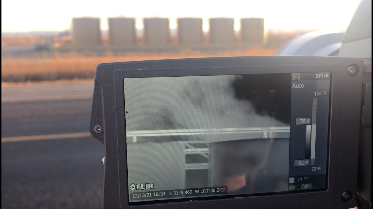 Oilfield tank hatch left open - YouTube