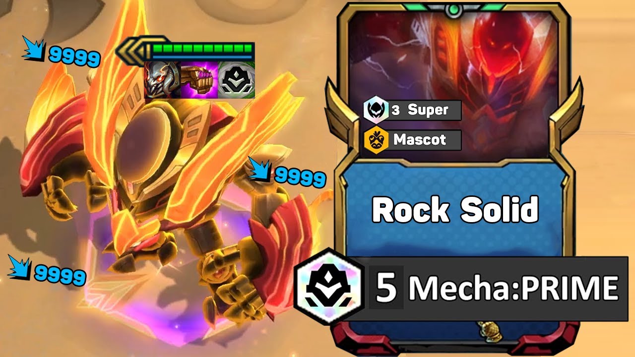 5 Mecha 3 Star Malphite Full Crit + " Rock Solid " is BROKENNNN !! TFT SET 8 - YouTube