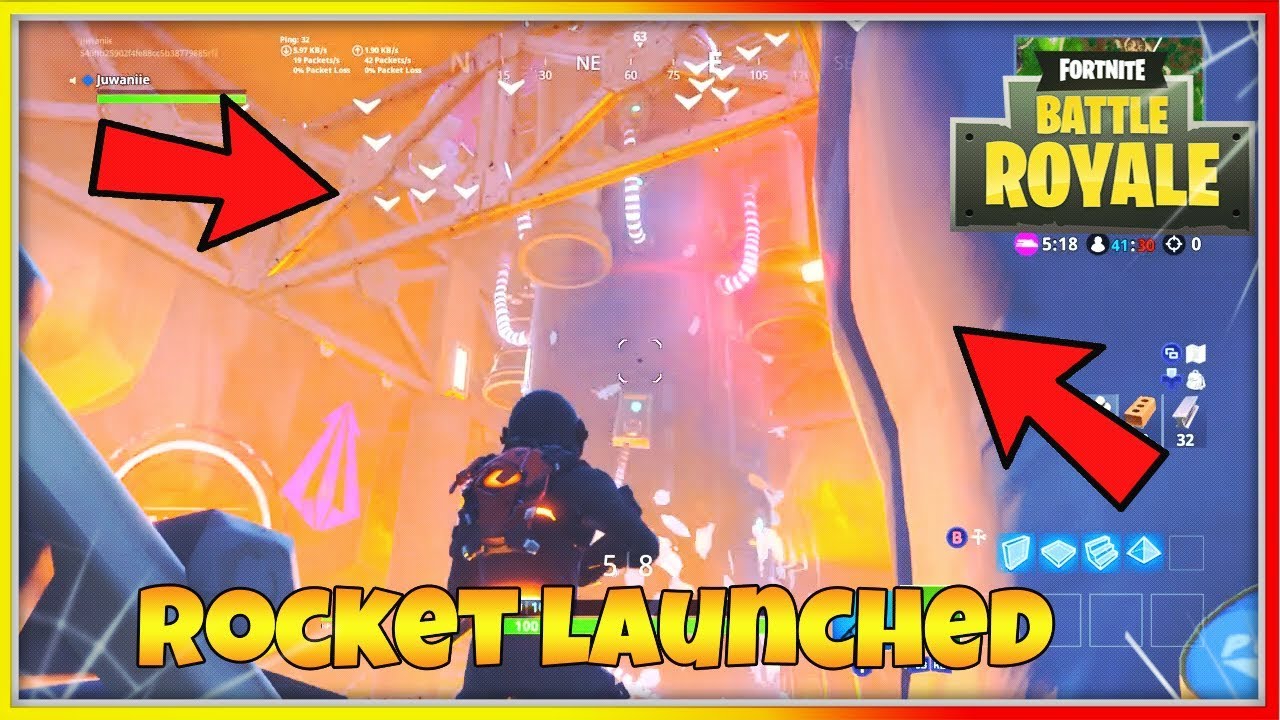 FORNITE BATTLE ROYALE ROCKET LAUNCHED OMG (FORTNITE ROCKET LAUNCH MUST ...
