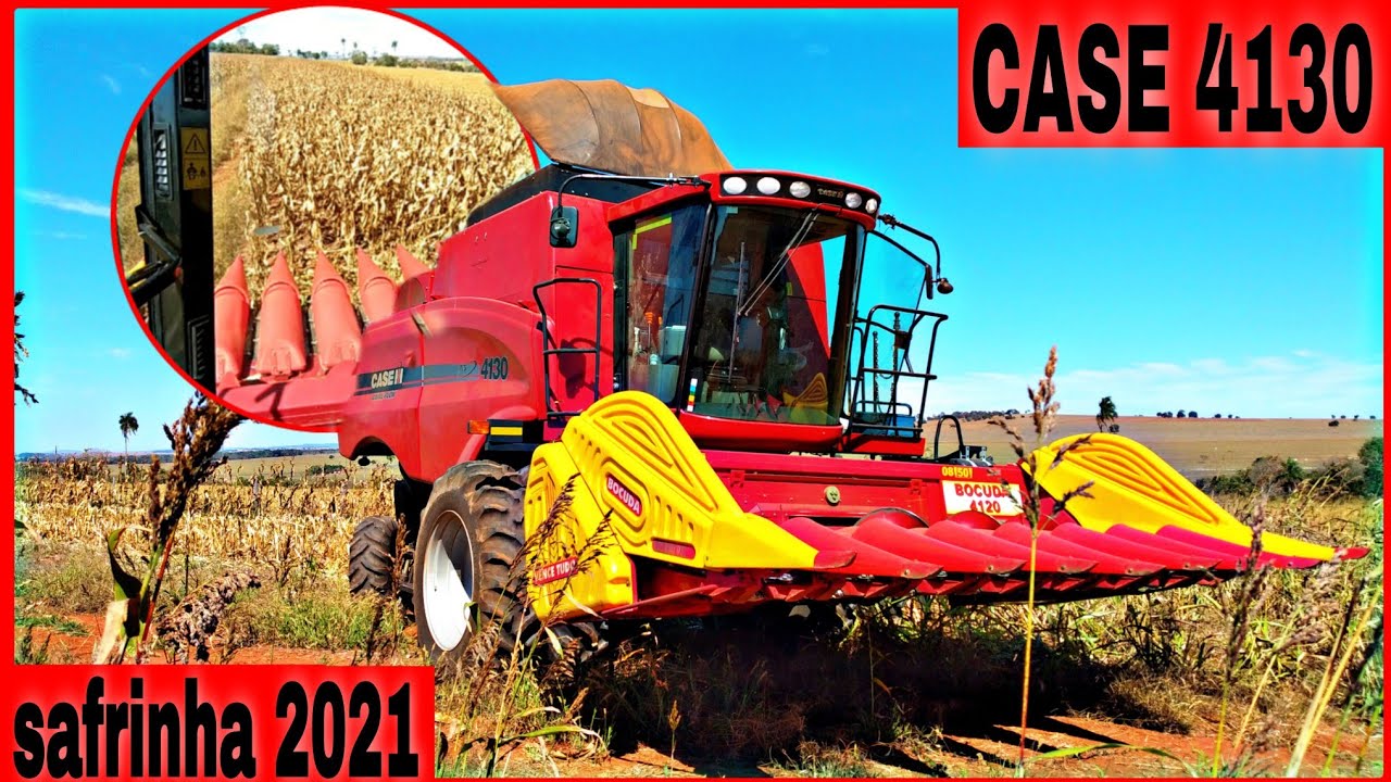 COLHEITA DO MILHO SAFRINHA / COLHEITADEIRA CASE 4130 + PLATAFORMA VENCE ...