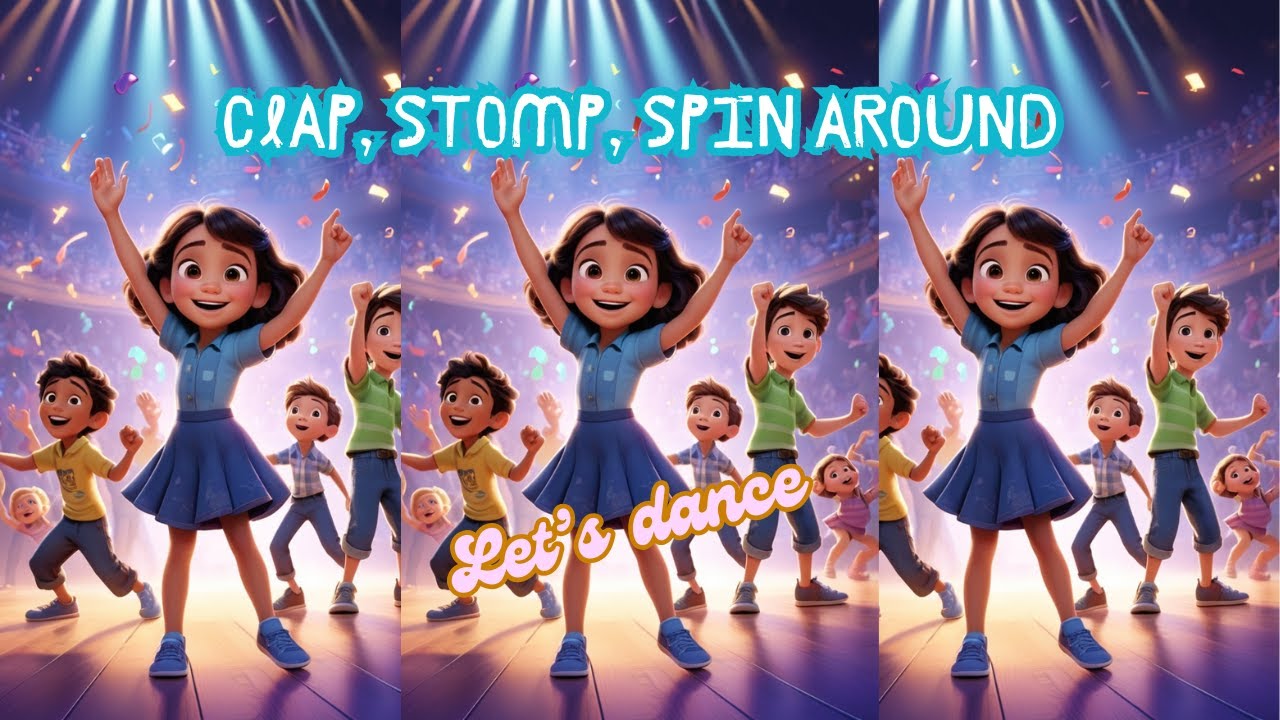 Clap, Stomp, Spin Around Kids Song (Dance, Cartoons, Nursery Rhyme ...
