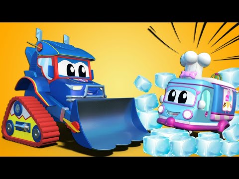 Süper Buldozer DONDURULMUŞ arabaları kurtarır!