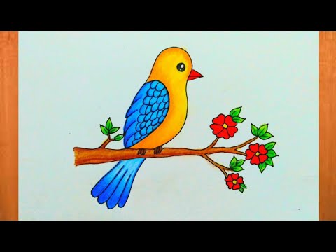 bird drawing| How to draw bird step by step very easy drawing |चिड़िया ...