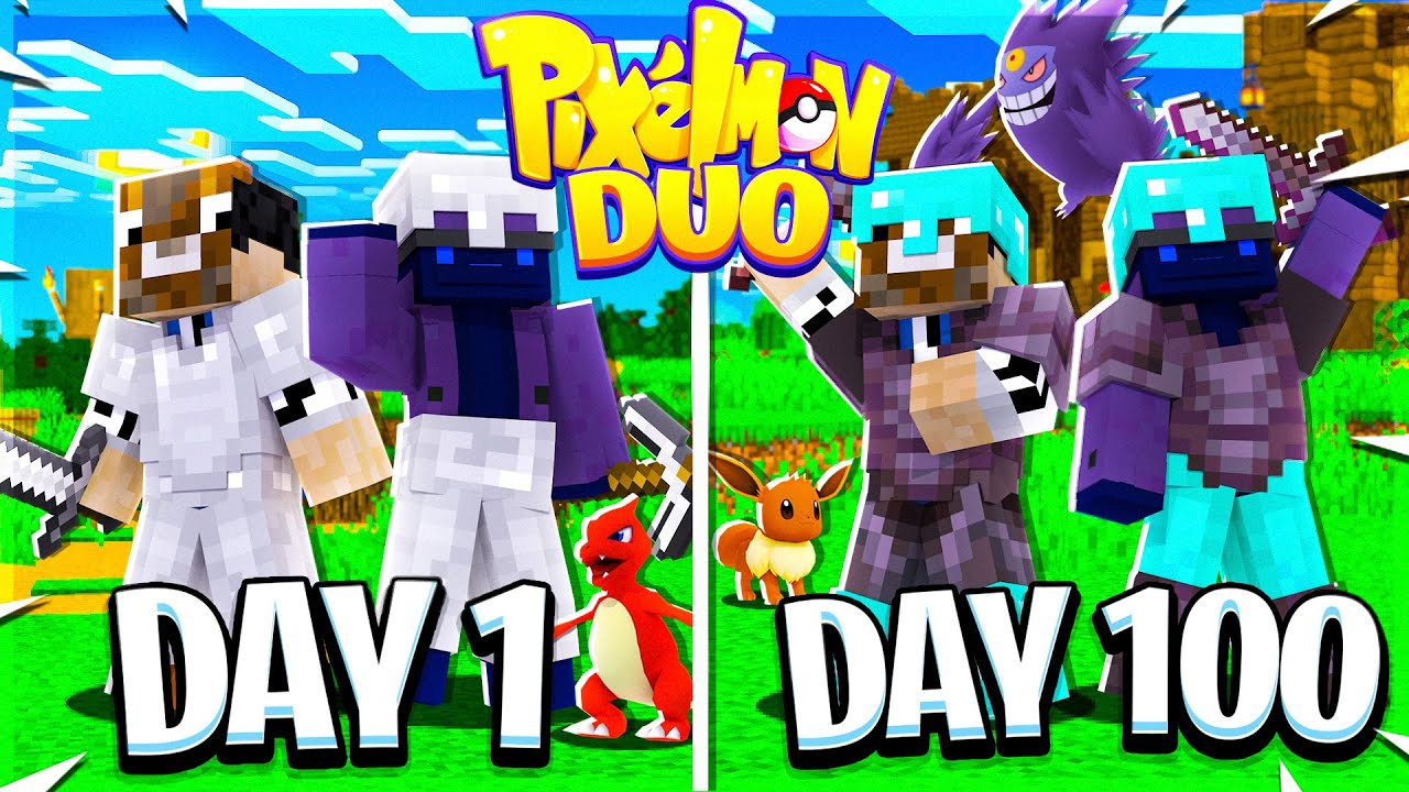 We Spent 100 Days in PIXELMON... Here's What Happened (Duo Minecraft ...