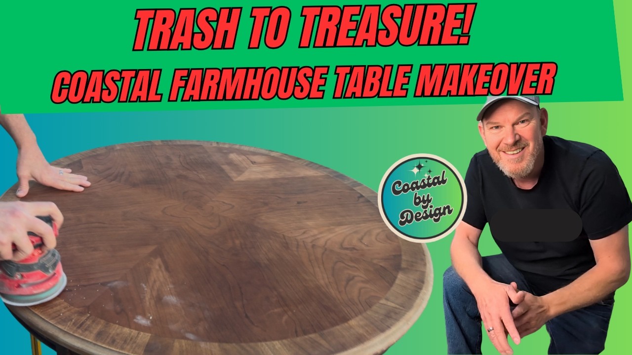 Transforming This Trashed Dining Table Into Coastal Farmhouse Elegance ...