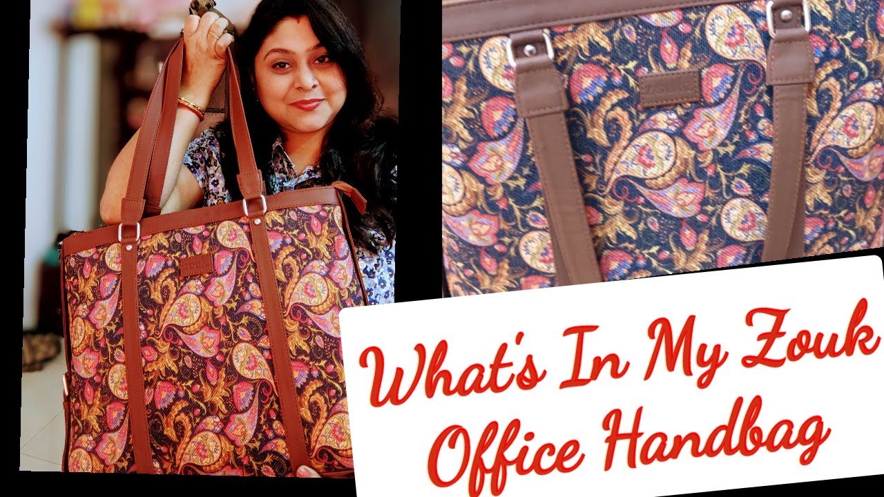 Handcrafted Office Handbag/Laptop Bag/What's In My Zouk Handbag/How I ...