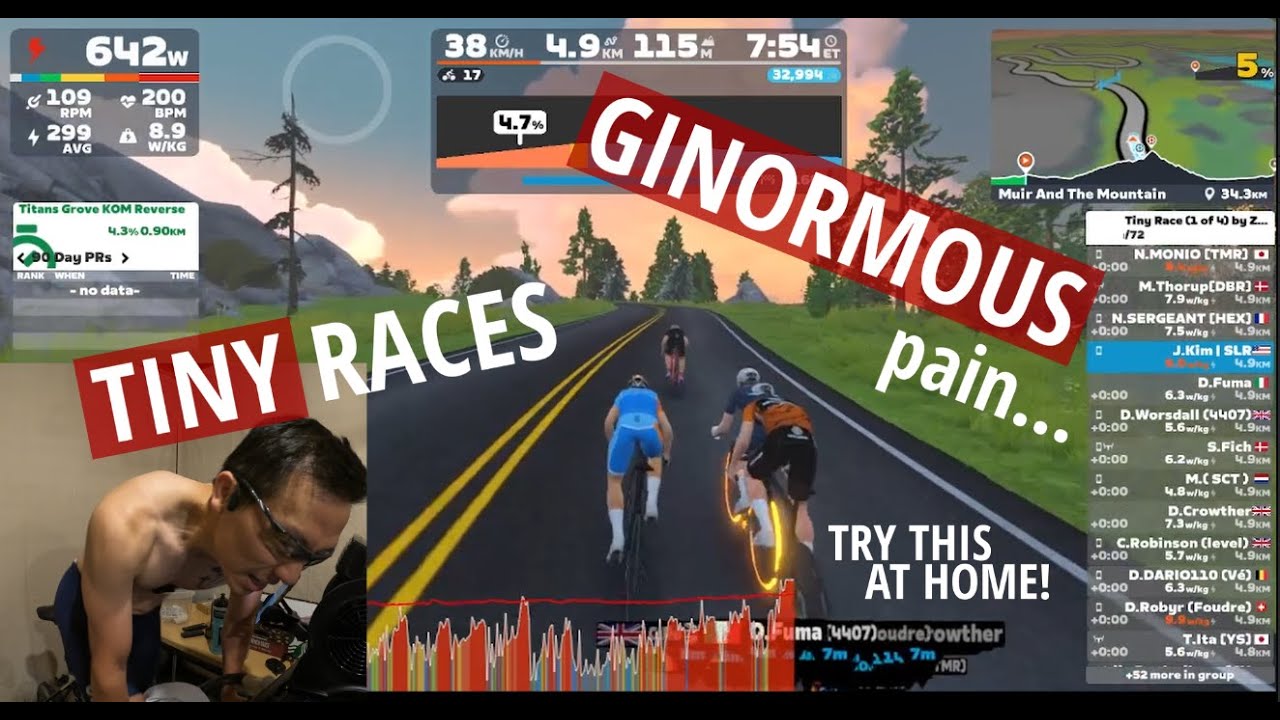 Zwift Tiny Race Series! TINY Brain 🧠. Me Race. Me Hurt. Again. Again. (4-Race Commentary 12.21. ...