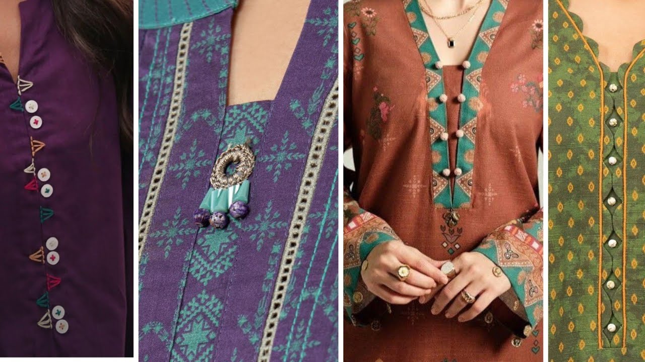 Neckline designs | new neck designs | neck border designs - YouTube